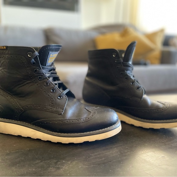 G-Star | Shoes | Gstar Raw Black Brogue Boots Us 7 Mens | Poshmark